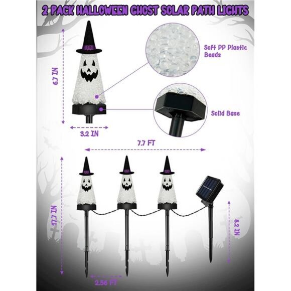 Holiday | 6 Pack Ghost Halloween Solar Decorations Outdoor Pathway ...